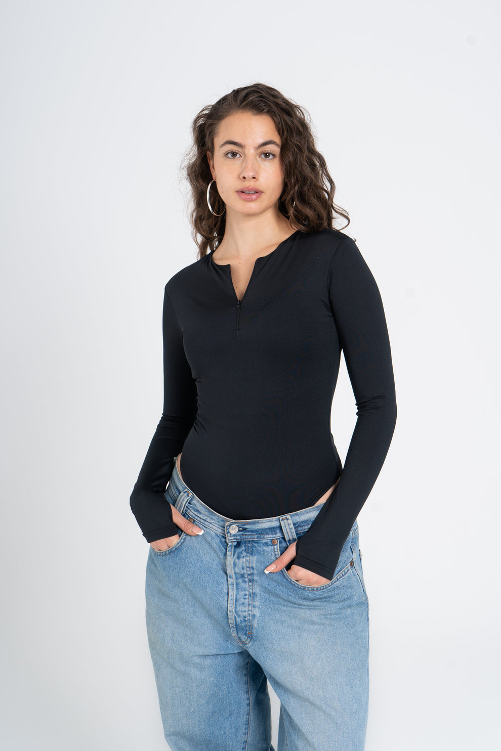 ZIPPER LONG SLEEVE BODYSUIT – outdated-eg